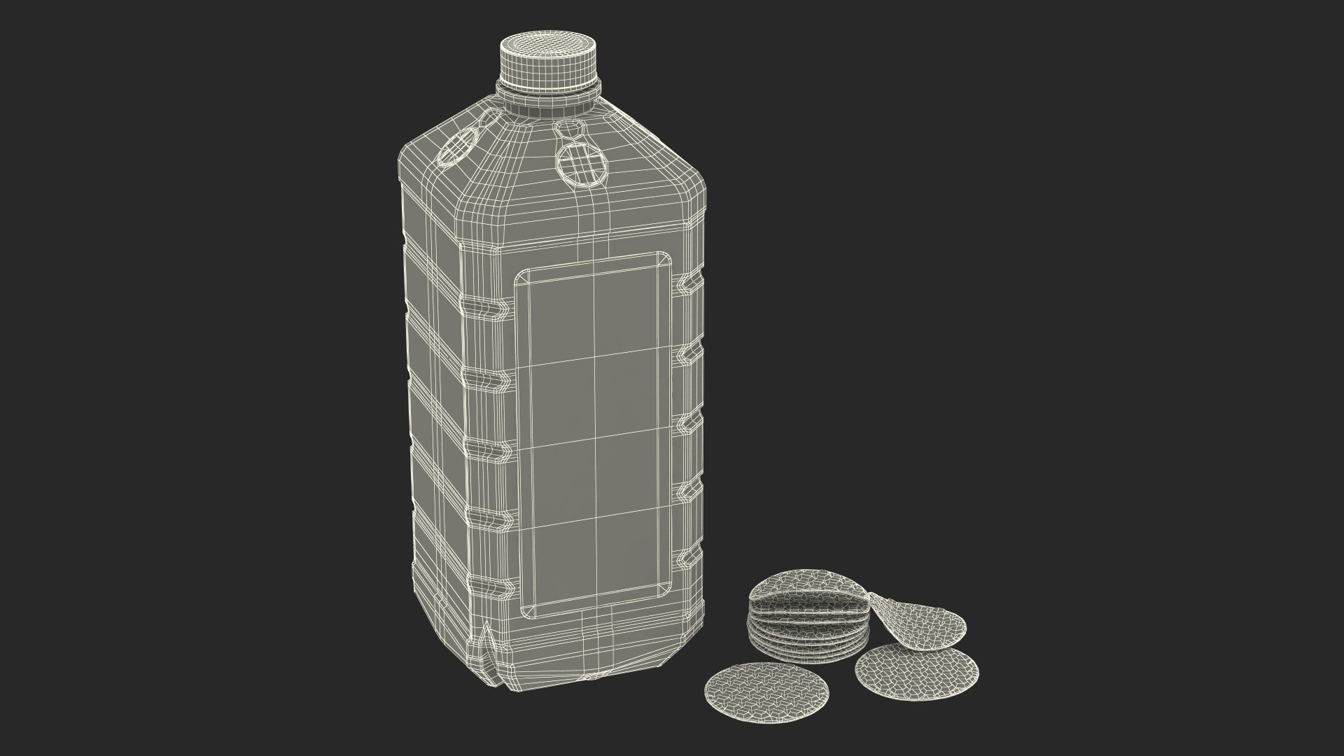 Cotton Pads Stack And First Aid Antiseptic 3D - TurboSquid 2297394