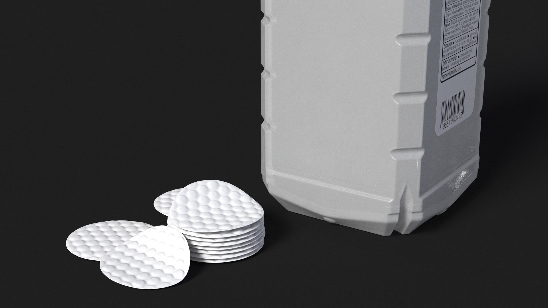 Cotton Pads Stack And First Aid Antiseptic 3D - TurboSquid 2297394
