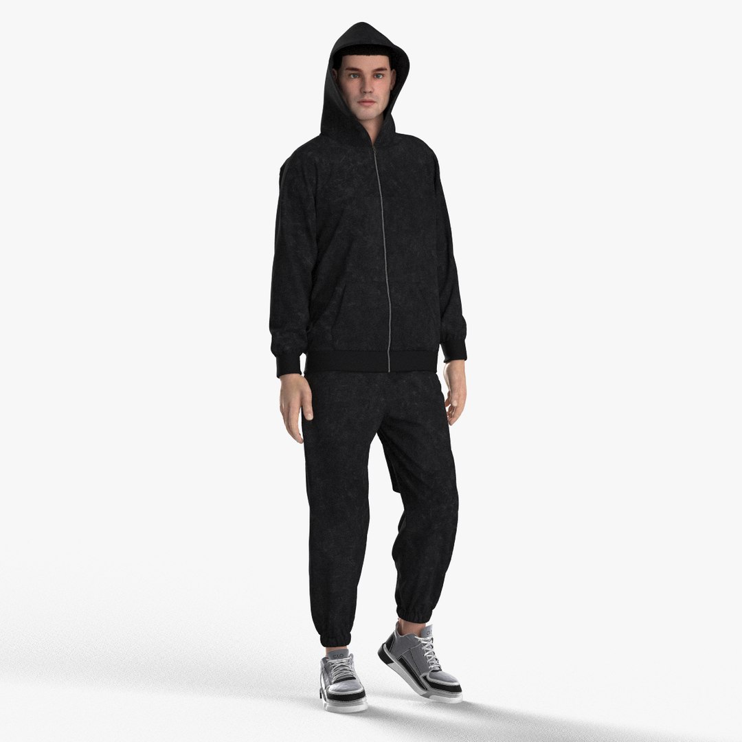 Male Tracksuit 3D Model - TurboSquid 2194273
