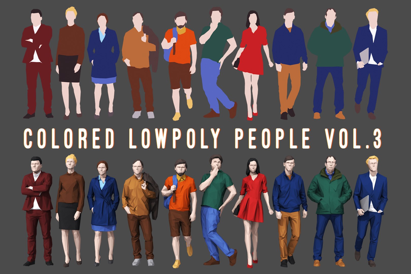 3D Model Colored People Characters - TurboSquid 1155240