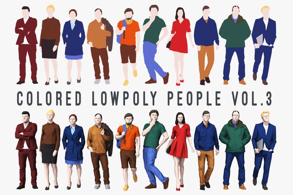 3D model colored people characters - TurboSquid 1155240