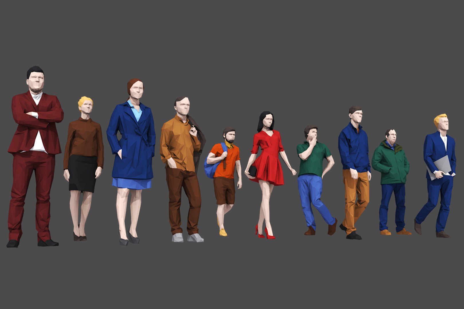 3D Model Colored People Characters - TurboSquid 1155240