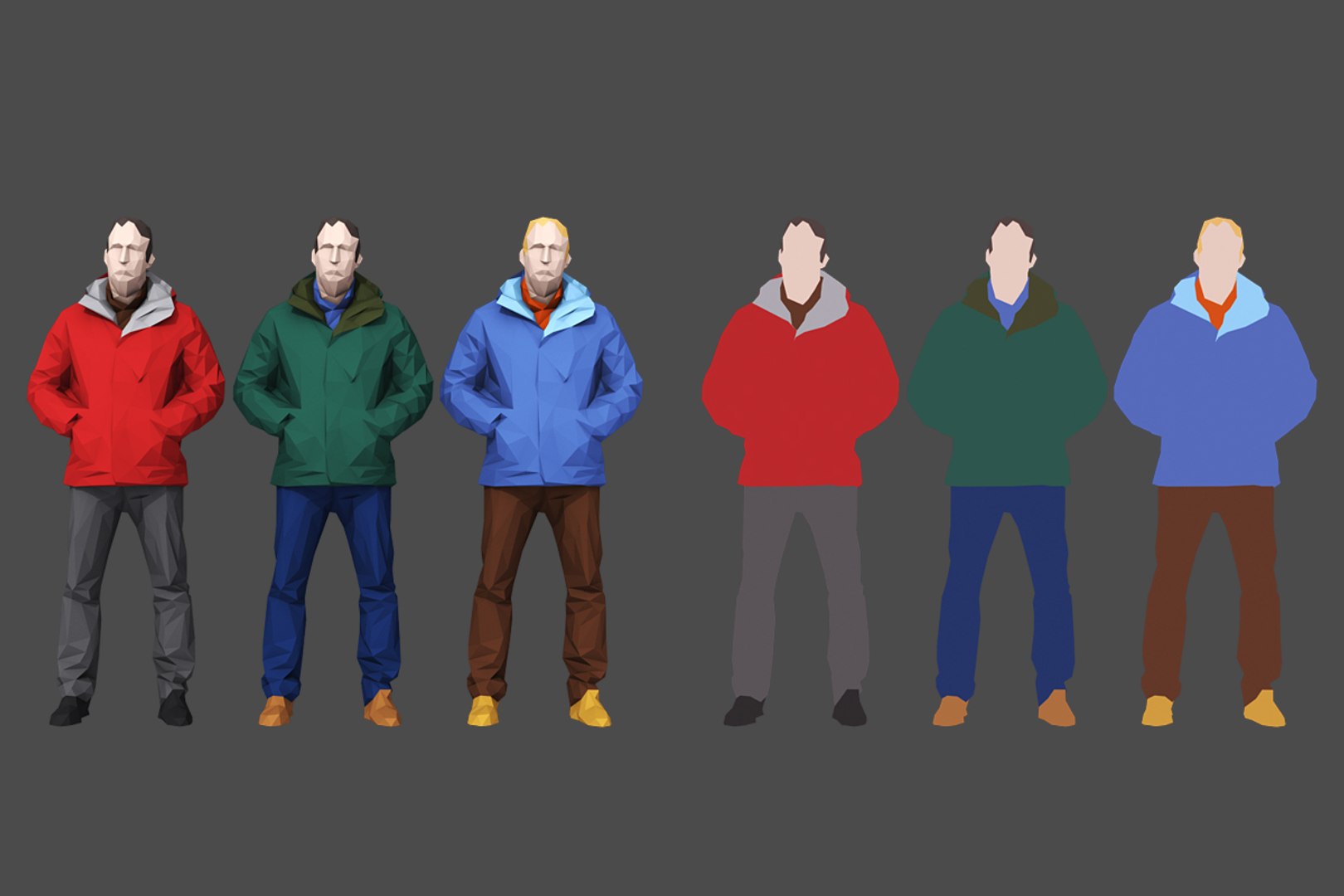 3D Model Colored People Characters - TurboSquid 1155240