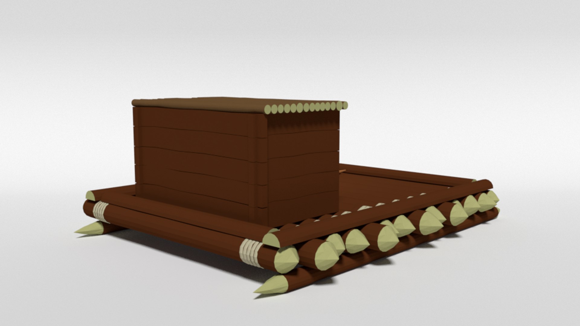 3D Wooden Raft - TurboSquid 1496840