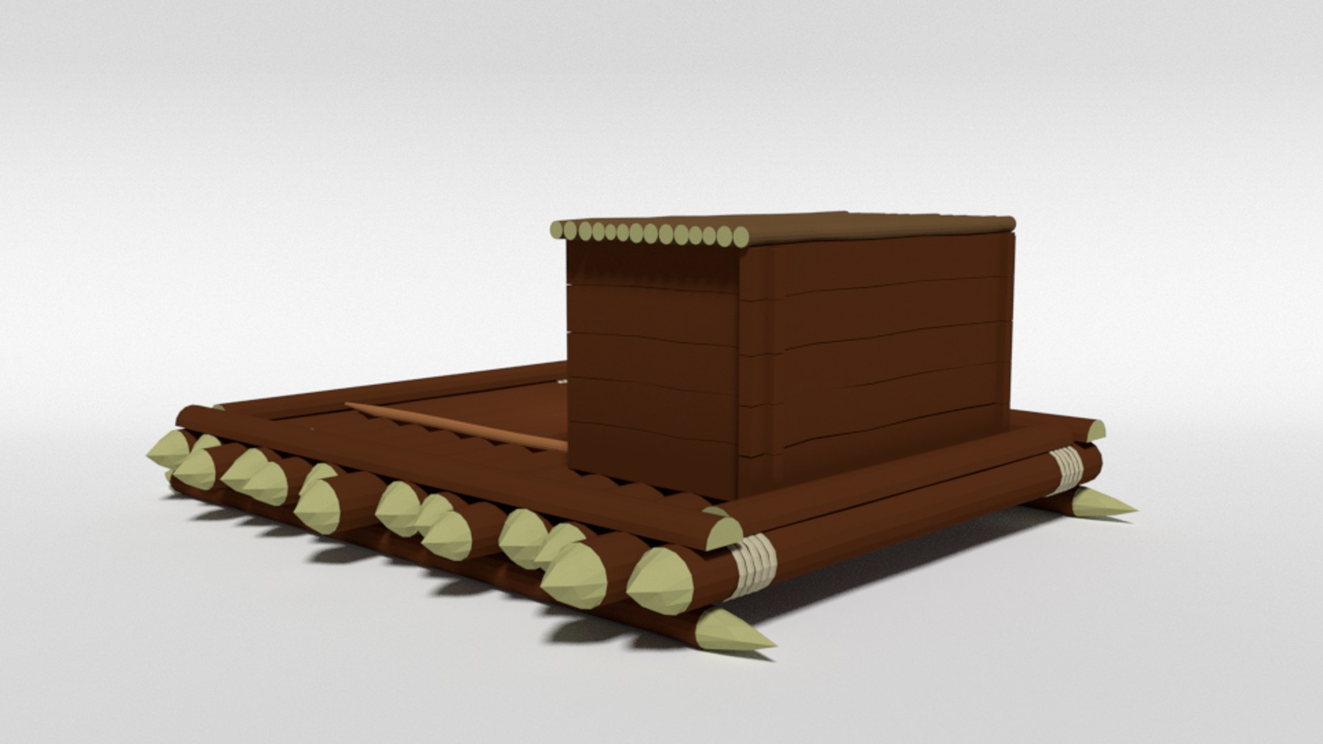 3D Wooden Raft - TurboSquid 1496840
