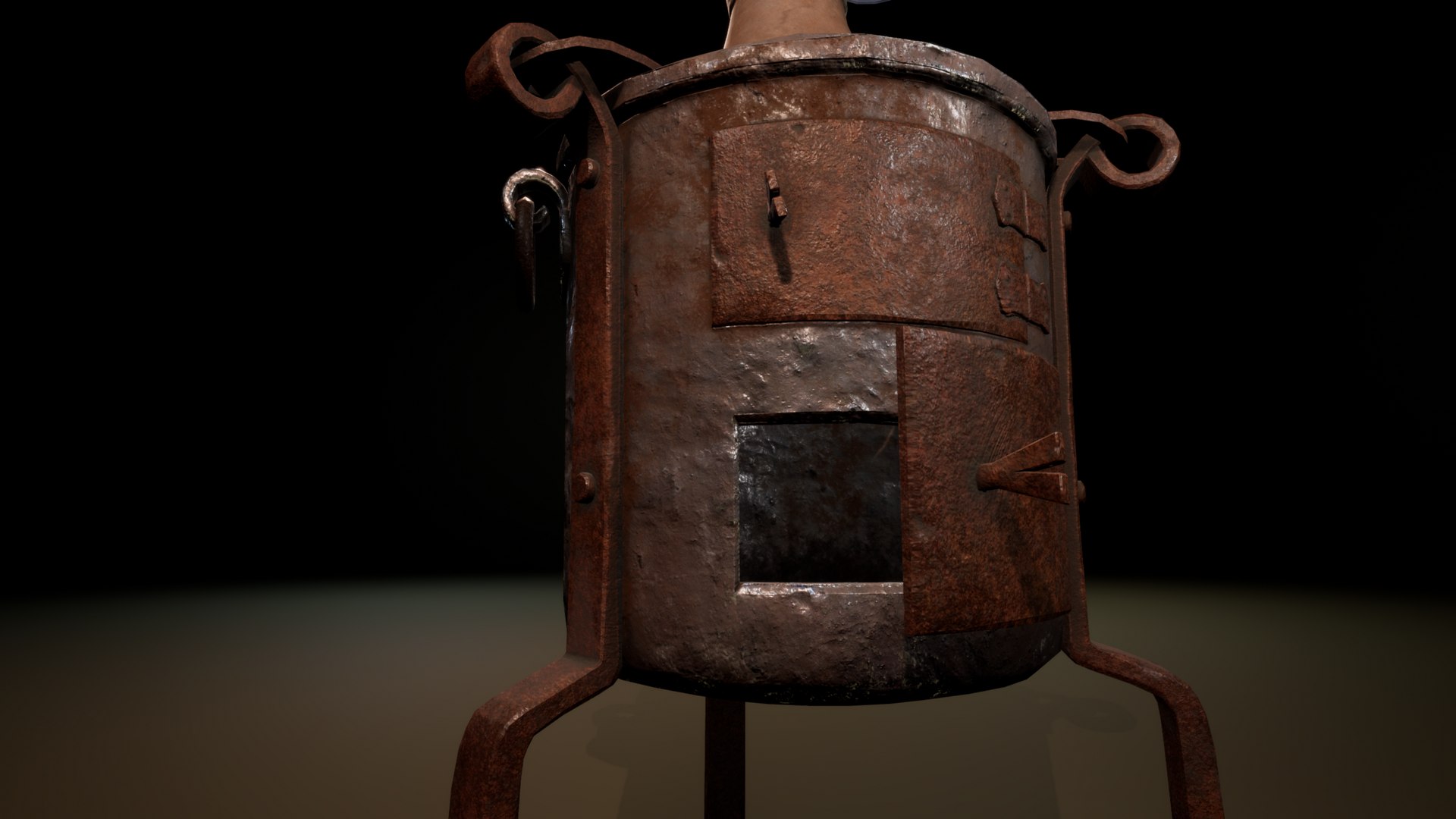 Alchemical set rusty stove 3D - TurboSquid 1527734