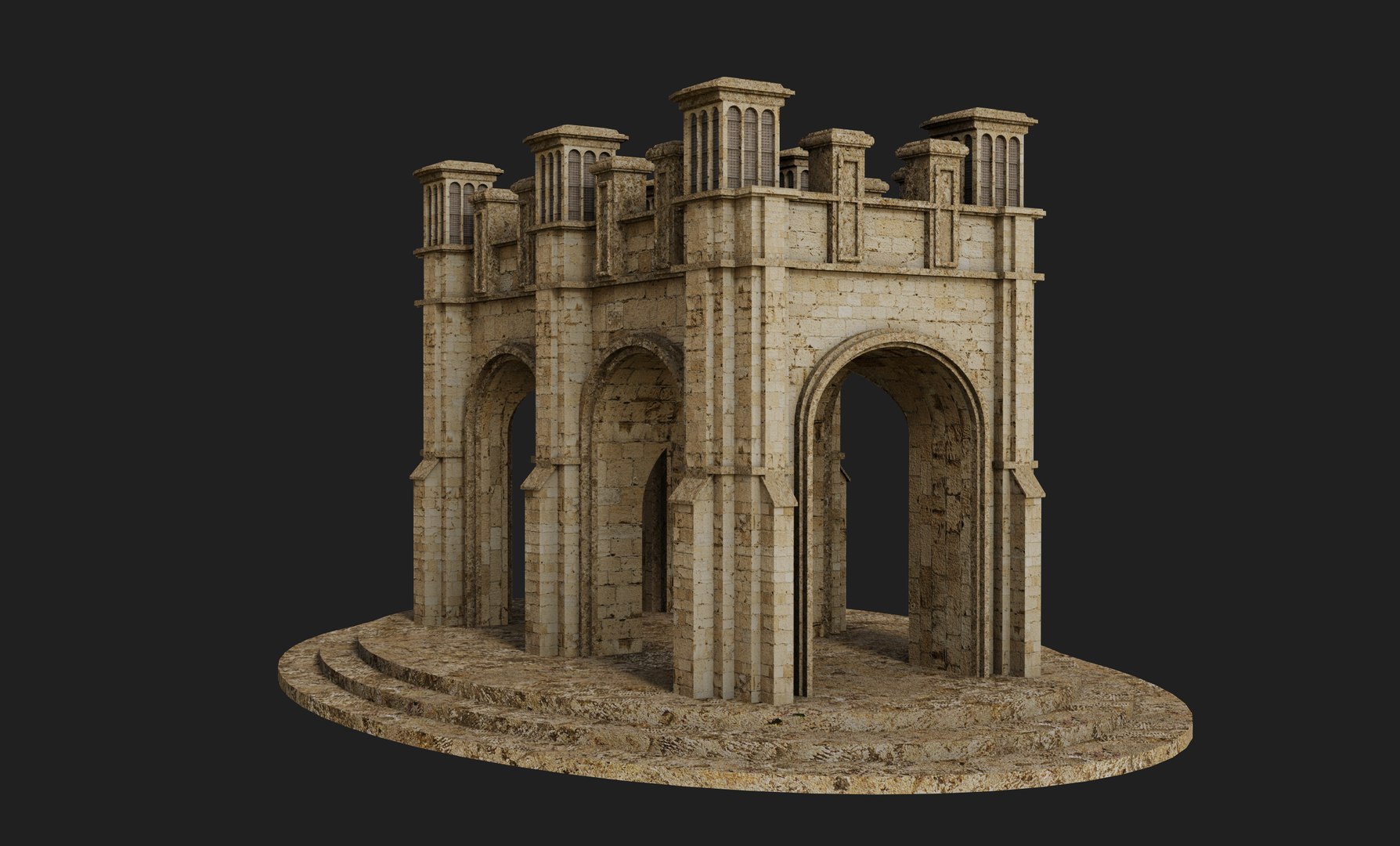 3D Old Temple Structure - TurboSquid 2177667