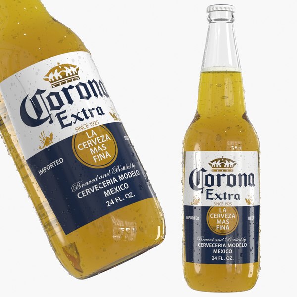 modelo 3d Cerveza Corona Extra Fría en Botella de Vidrio de 24oz ...