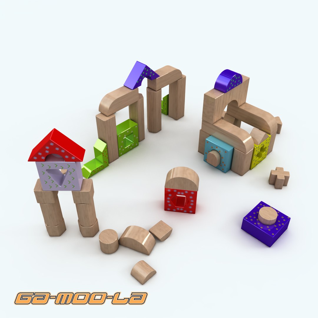 childrens blocks 3d model