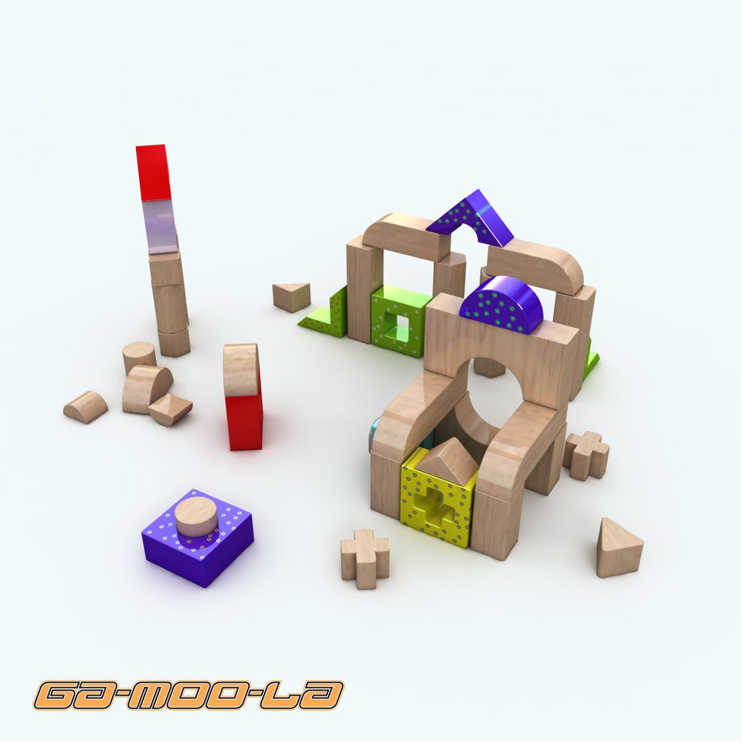 childrens blocks 3d model