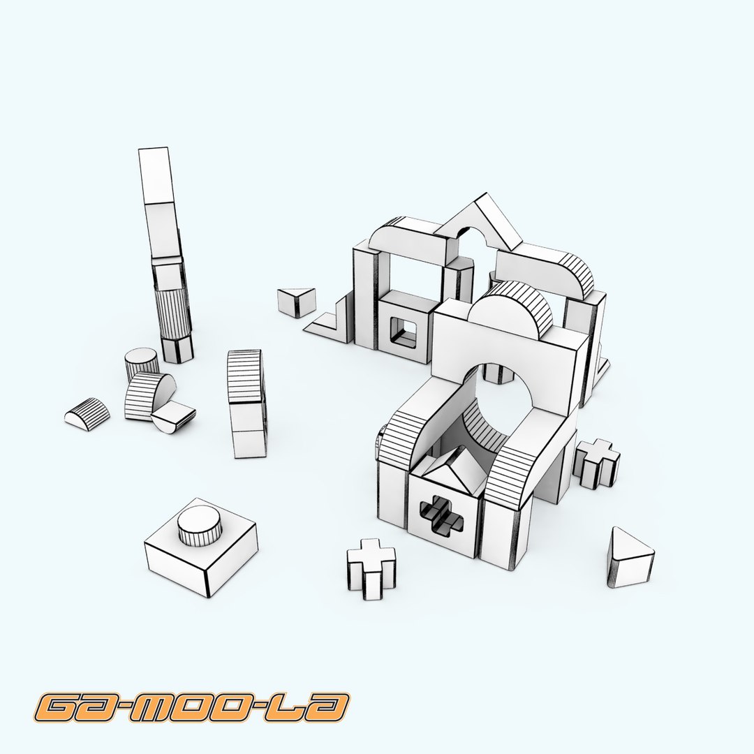 childrens blocks 3d model