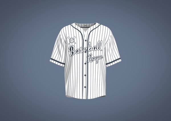 modelo 3d Camiseta de béisbol para hombre con gráfico de letras a rayas ...