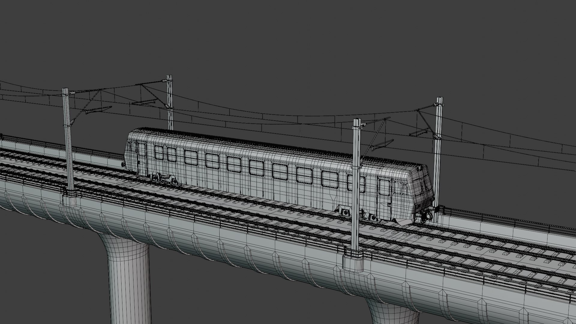 Bridge With Passenger Diesel Train 3D Model - TurboSquid 2184486