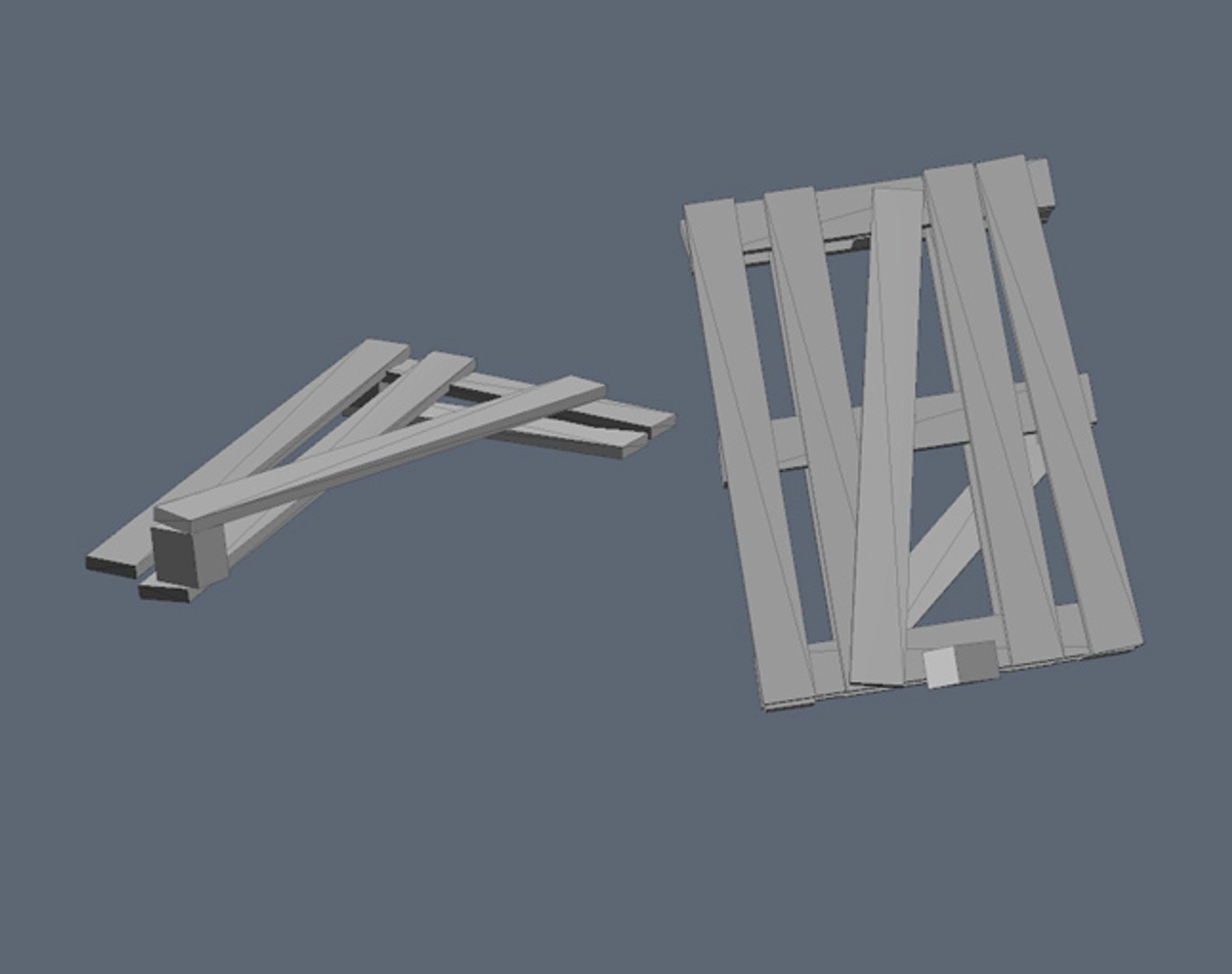 Euro Pallets Broken 3d Obj