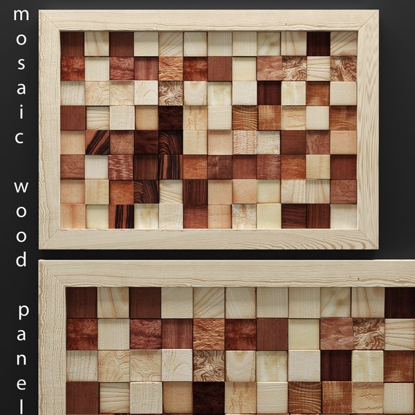 mosaic wood panel 3d 3ds