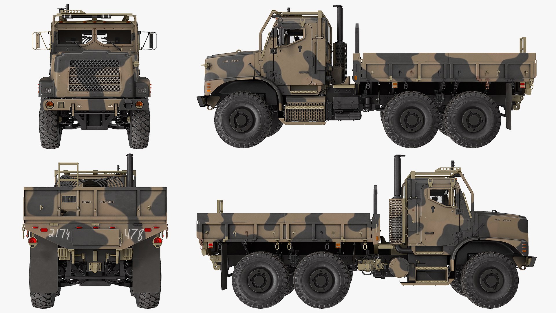 Military medium cargo truck 3D model - TurboSquid 1516014