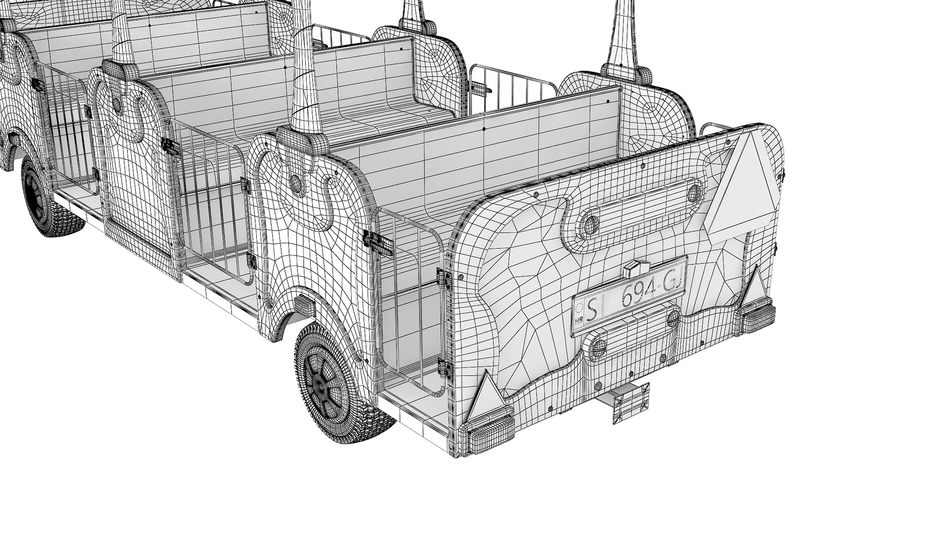 Trackless Train 3D Model - TurboSquid 1657067