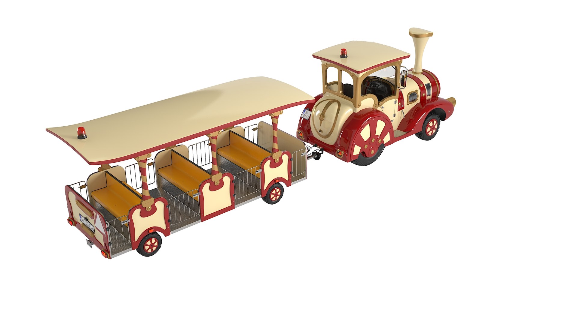 Trackless Train 3D Model - TurboSquid 1657067