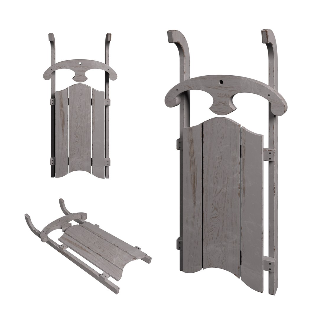 modelo 3d Trineo de madera vintage - TurboSquid 2161129