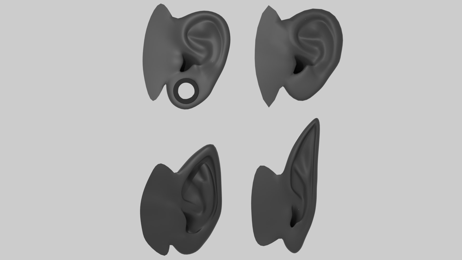Ears Collection Low Poly 3D - TurboSquid 2240585