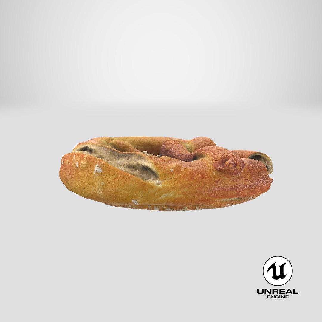 3D Pretzel 01 Bitten Model - TurboSquid 2052855