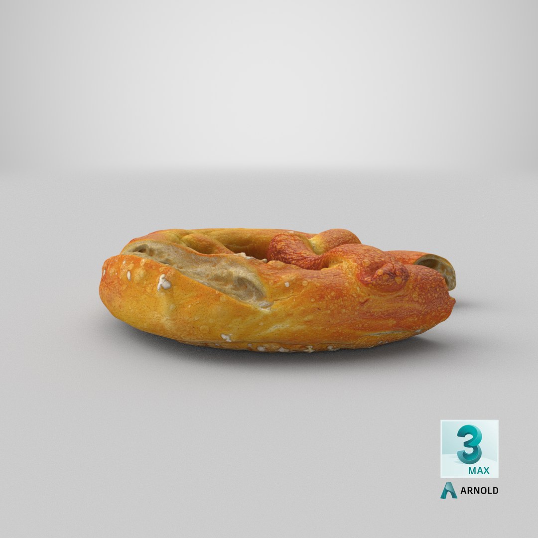 3D Pretzel 01 Bitten Model - TurboSquid 2052855