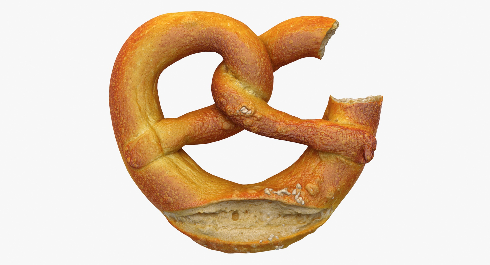 3d Pretzel 01 Bitten Model Turbosquid 2052855