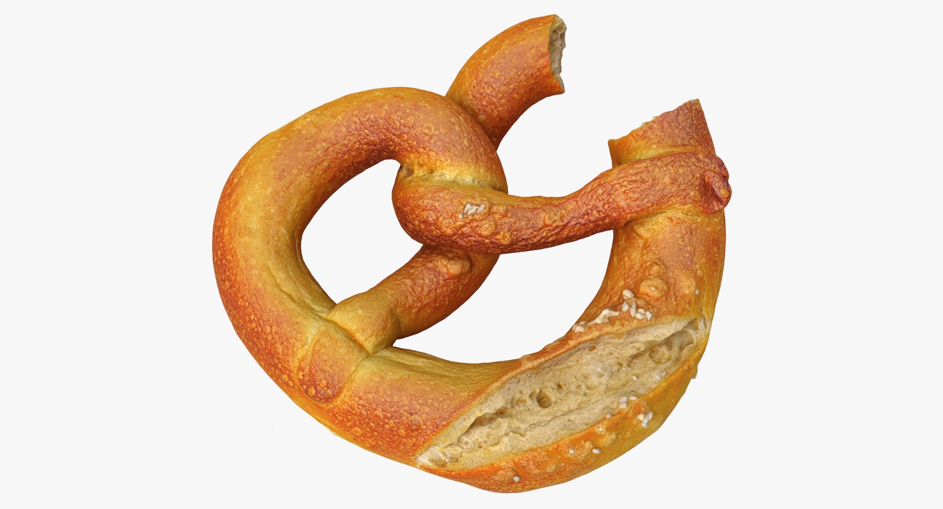 3D Pretzel 01 Bitten Model - TurboSquid 2052855
