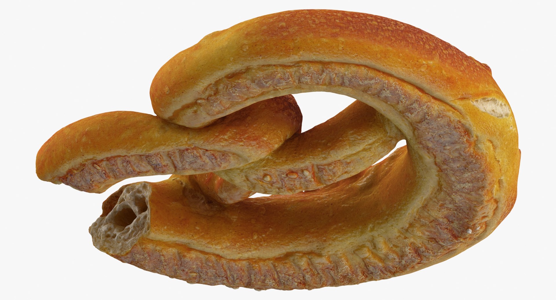 3D Pretzel 01 Bitten Model - TurboSquid 2052855