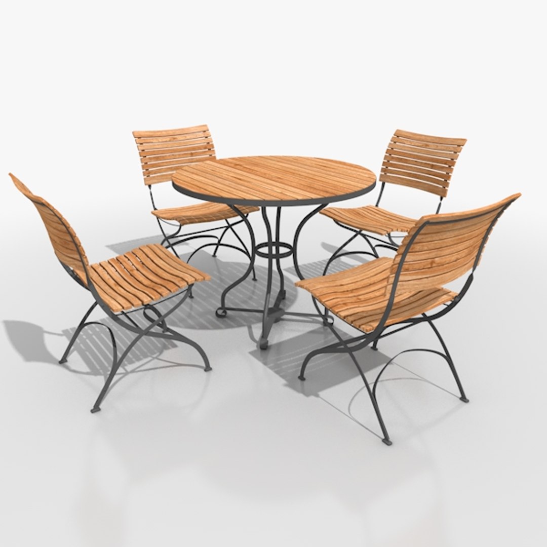 3d Model Classical Patio Furniture Scene