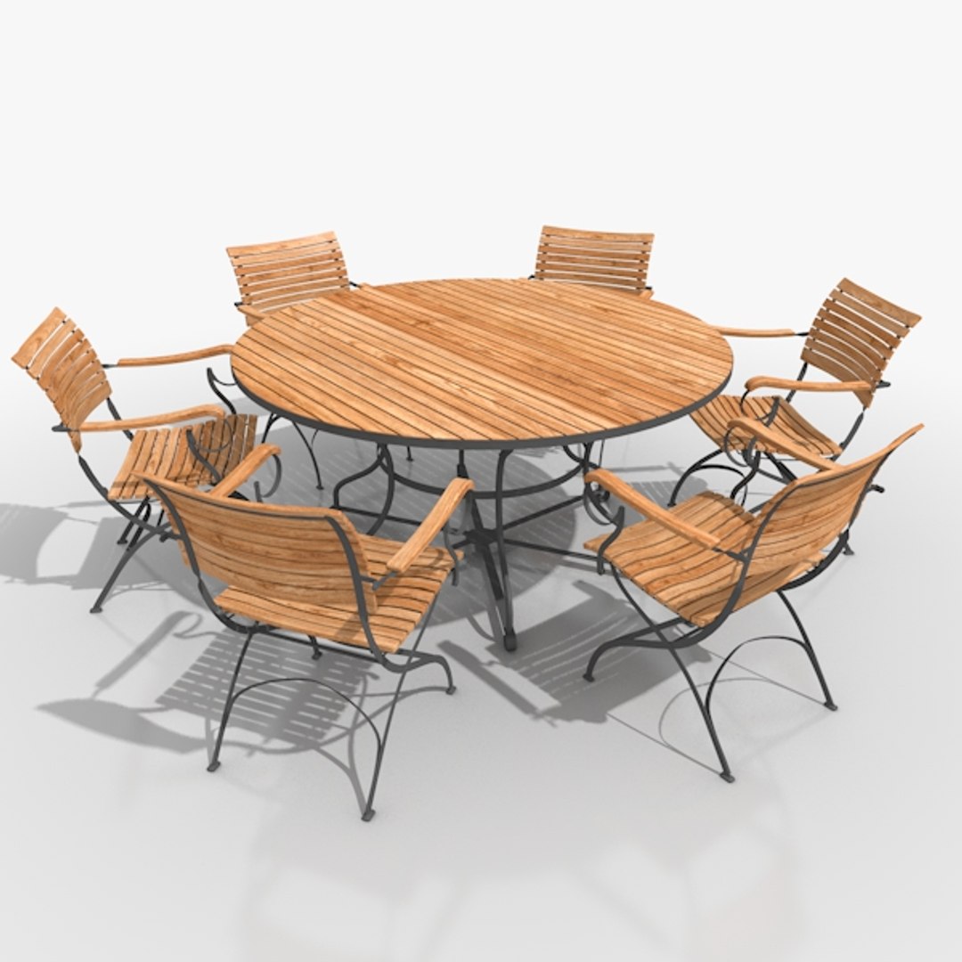 3d Model Classical Patio Furniture Scene