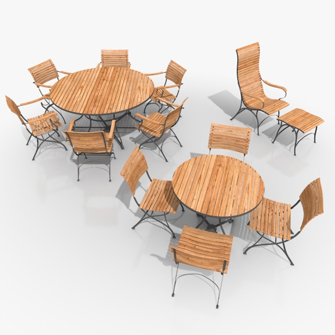 3d Model Classical Patio Furniture Scene