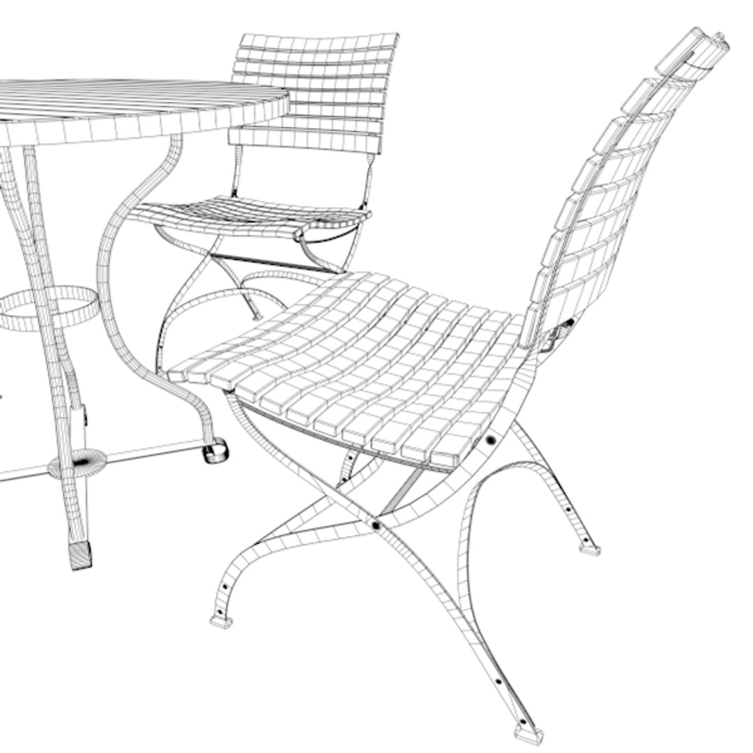 3d Model Classical Patio Furniture Scene