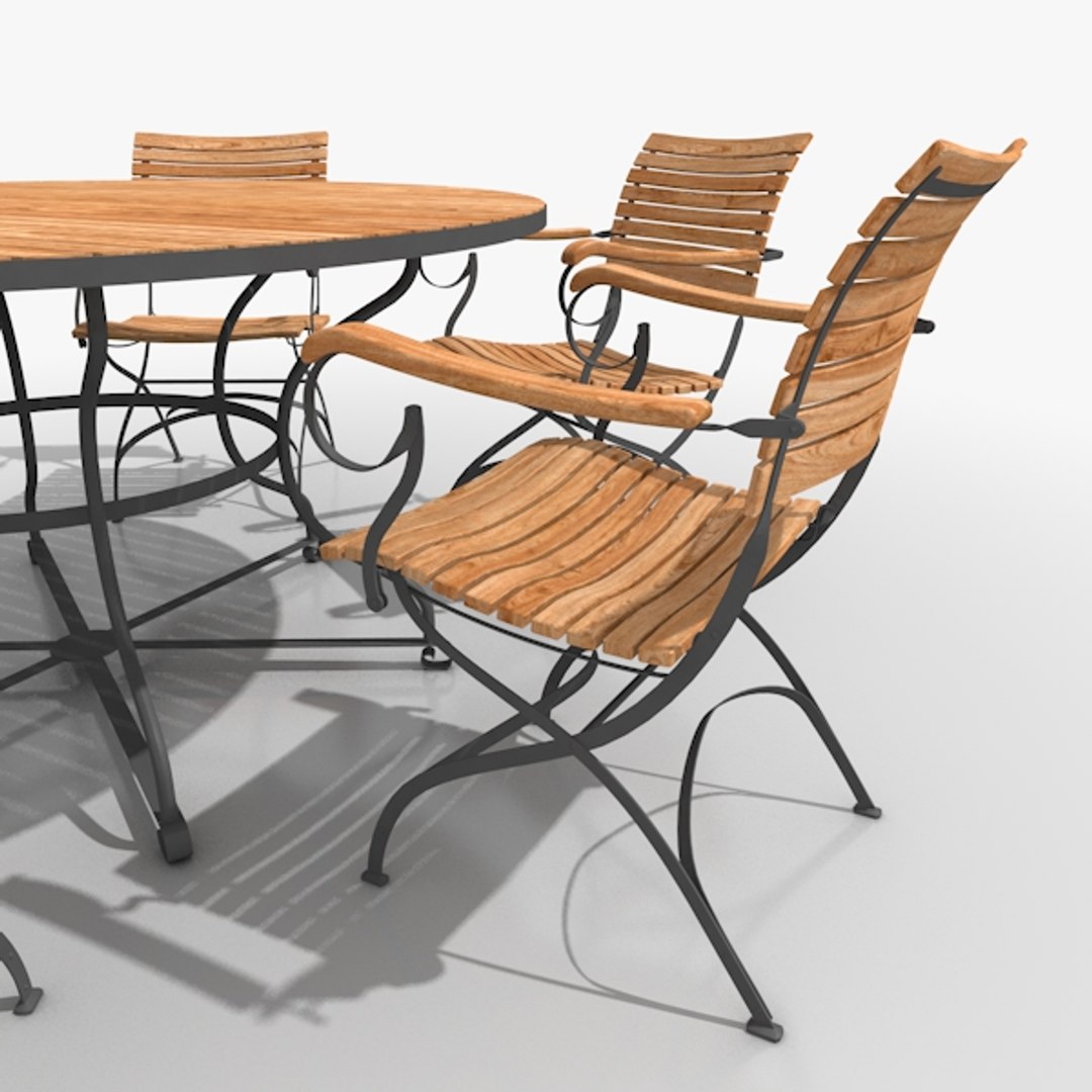 3d Model Classical Patio Furniture Scene