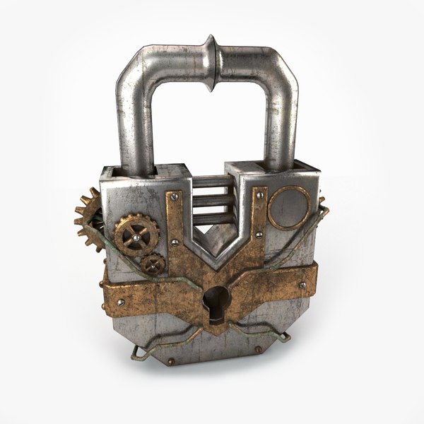 3dsmax padlock steampunk
