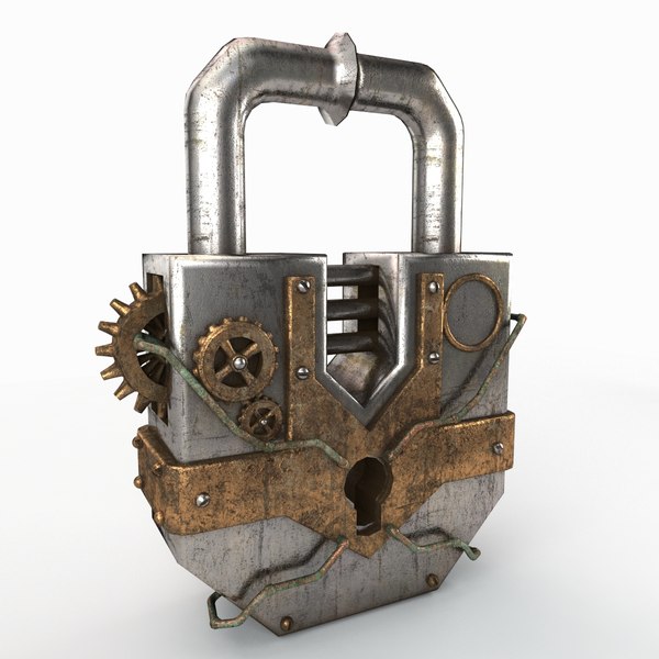 3dsmax padlock steampunk