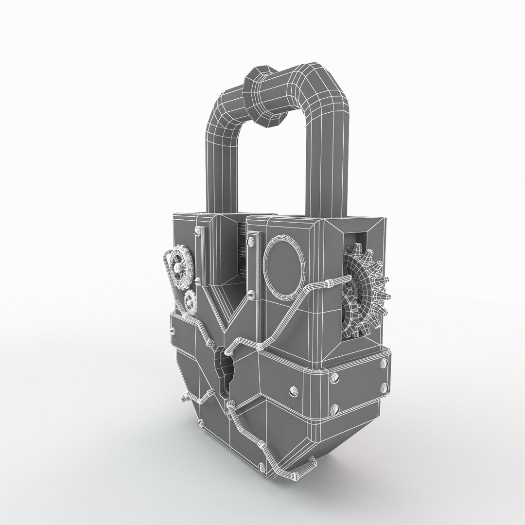 3dsmax Padlock Steampunk