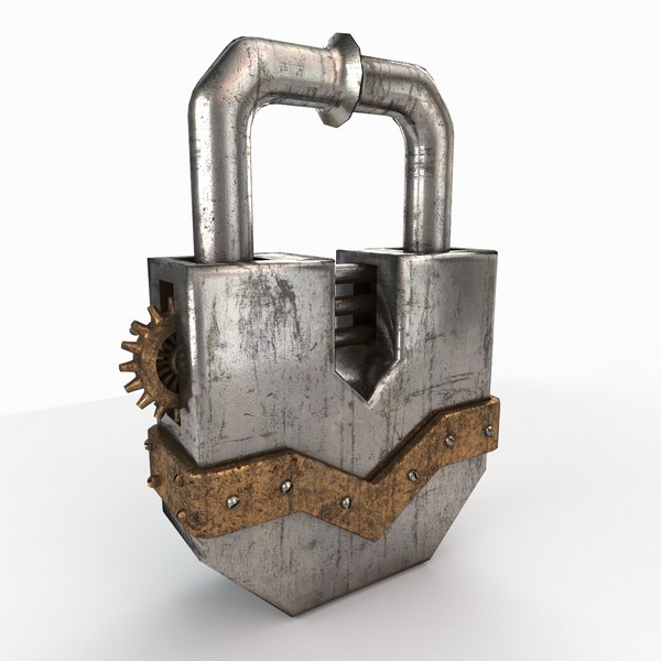 3dsmax padlock steampunk
