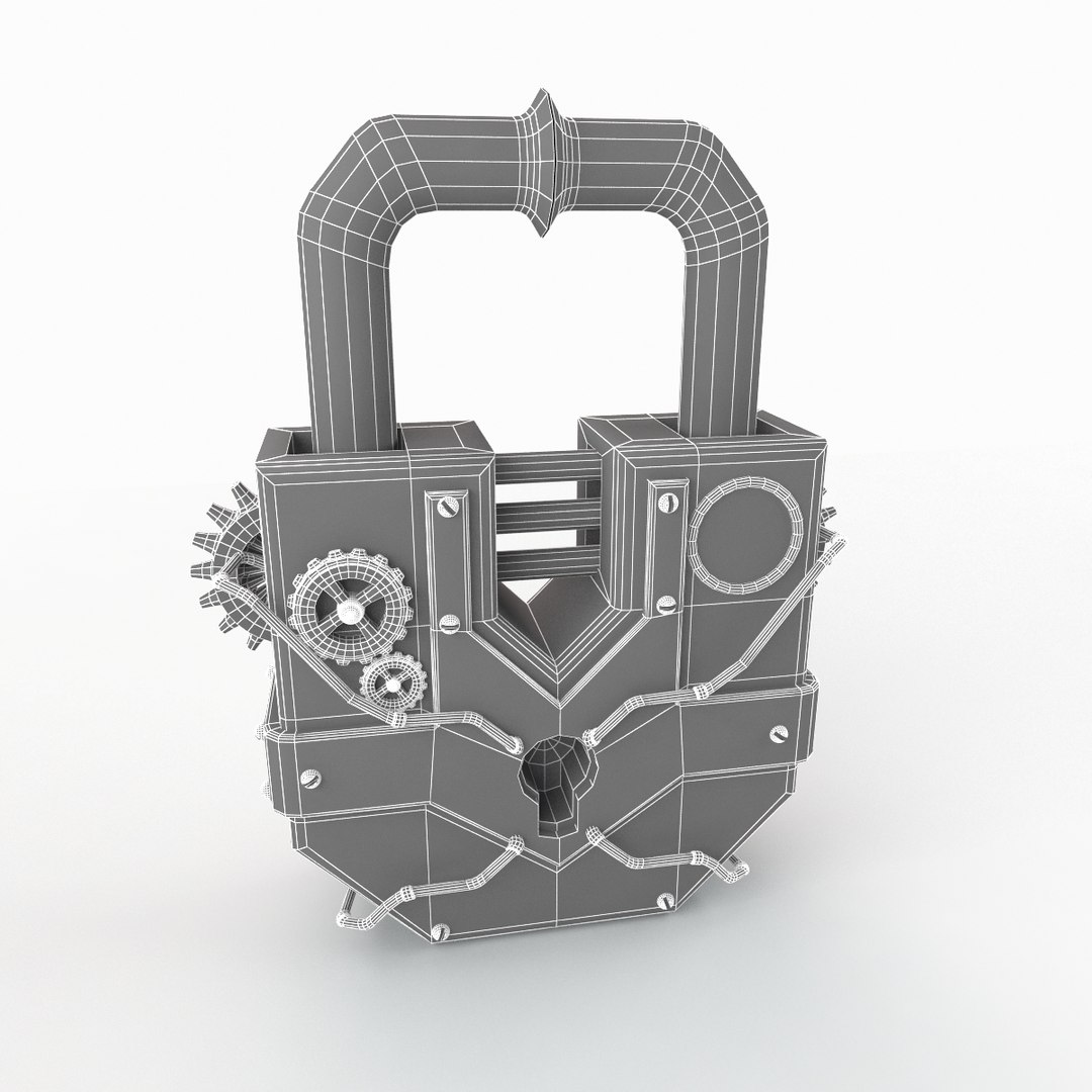 3dsmax Padlock Steampunk