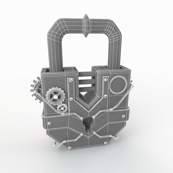 3dsmax padlock steampunk