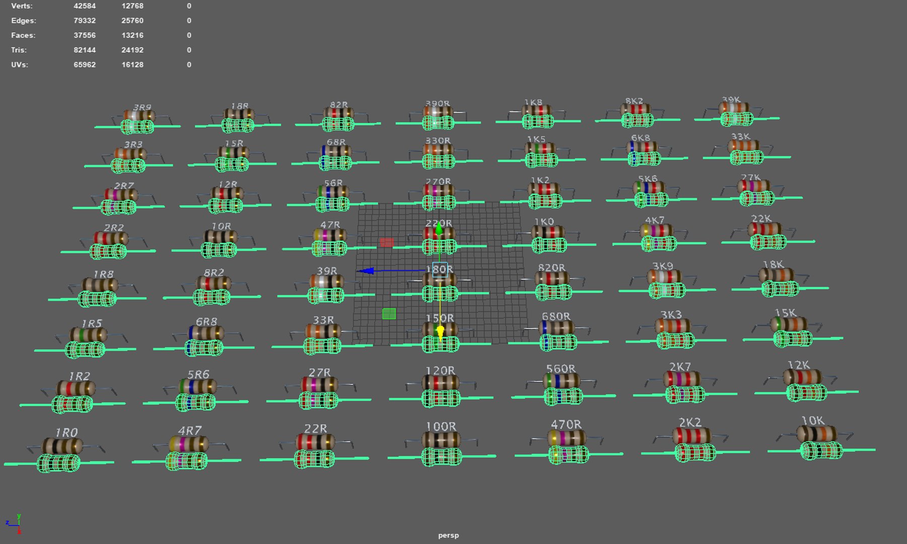 3D resistors ready - TurboSquid 1501856