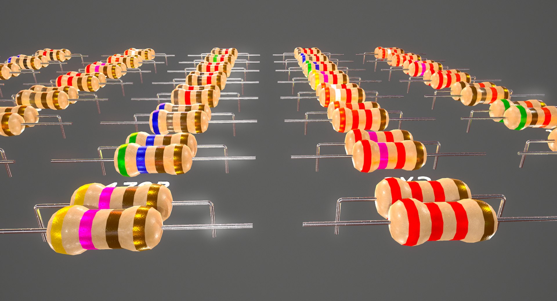 3D resistors ready - TurboSquid 1501856
