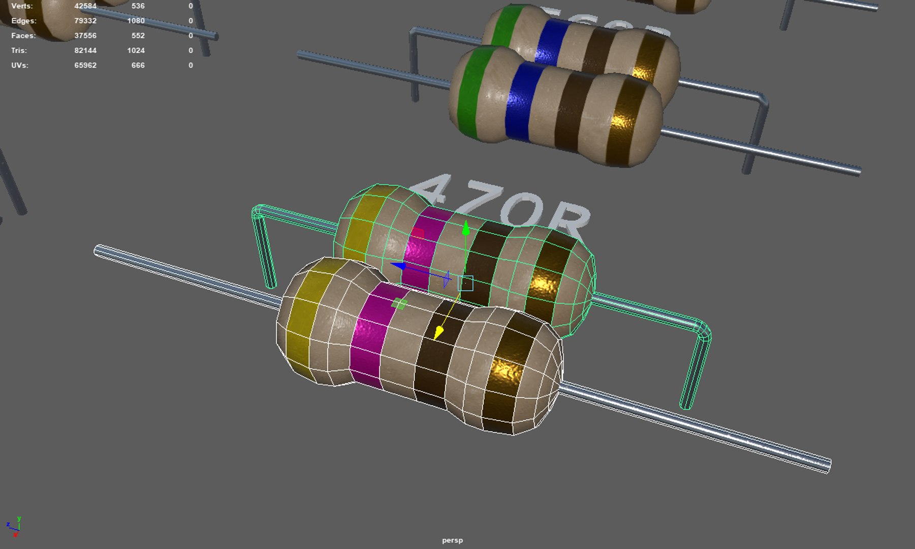 3D resistors ready - TurboSquid 1501856
