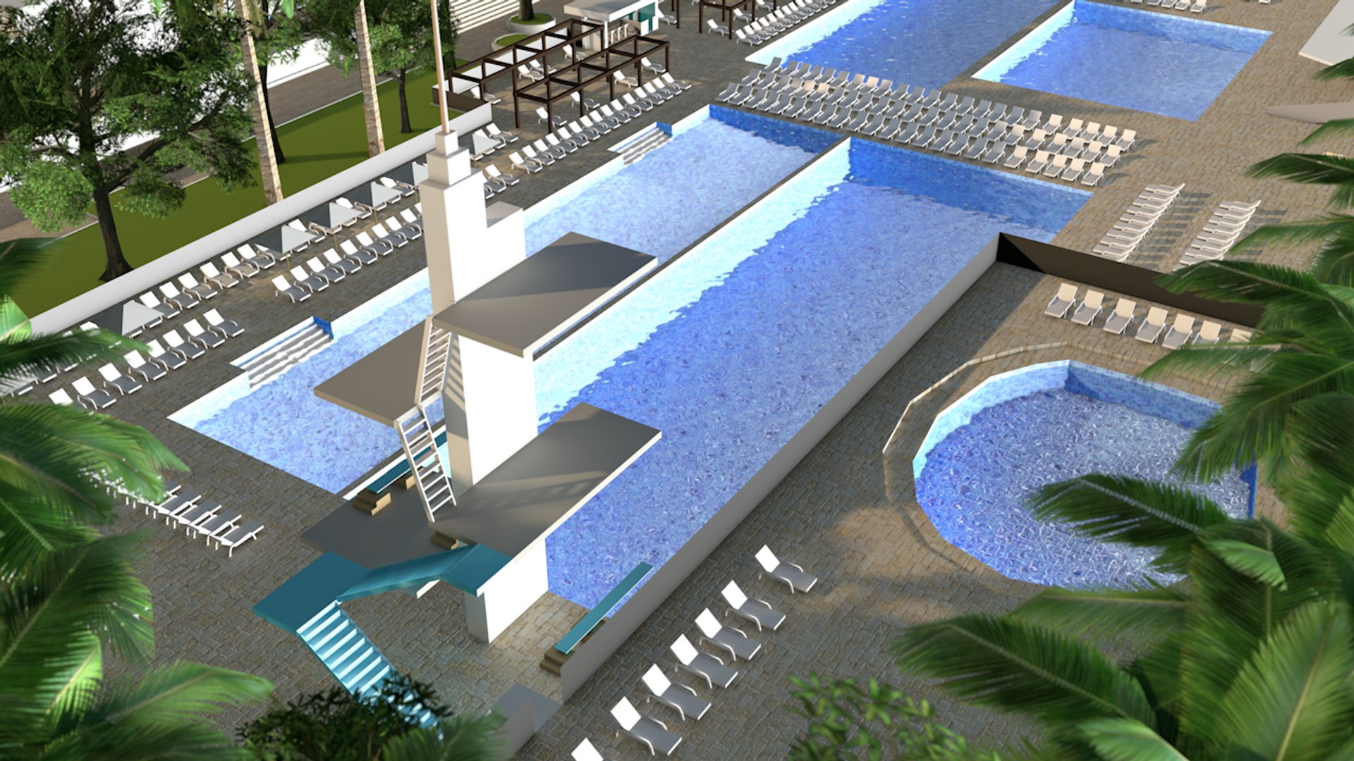 Sports Club Complex 3D Model - TurboSquid 1335941