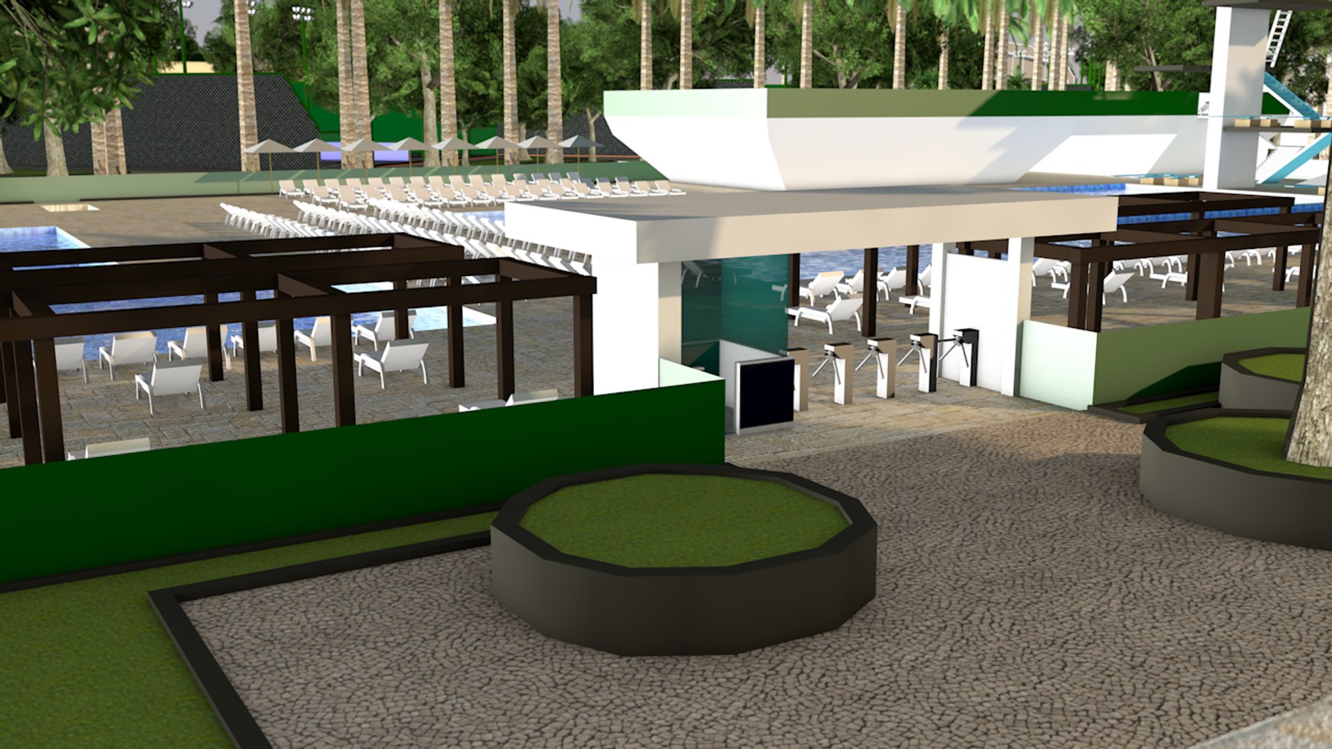 Sports Club Complex 3D Model - TurboSquid 1335941