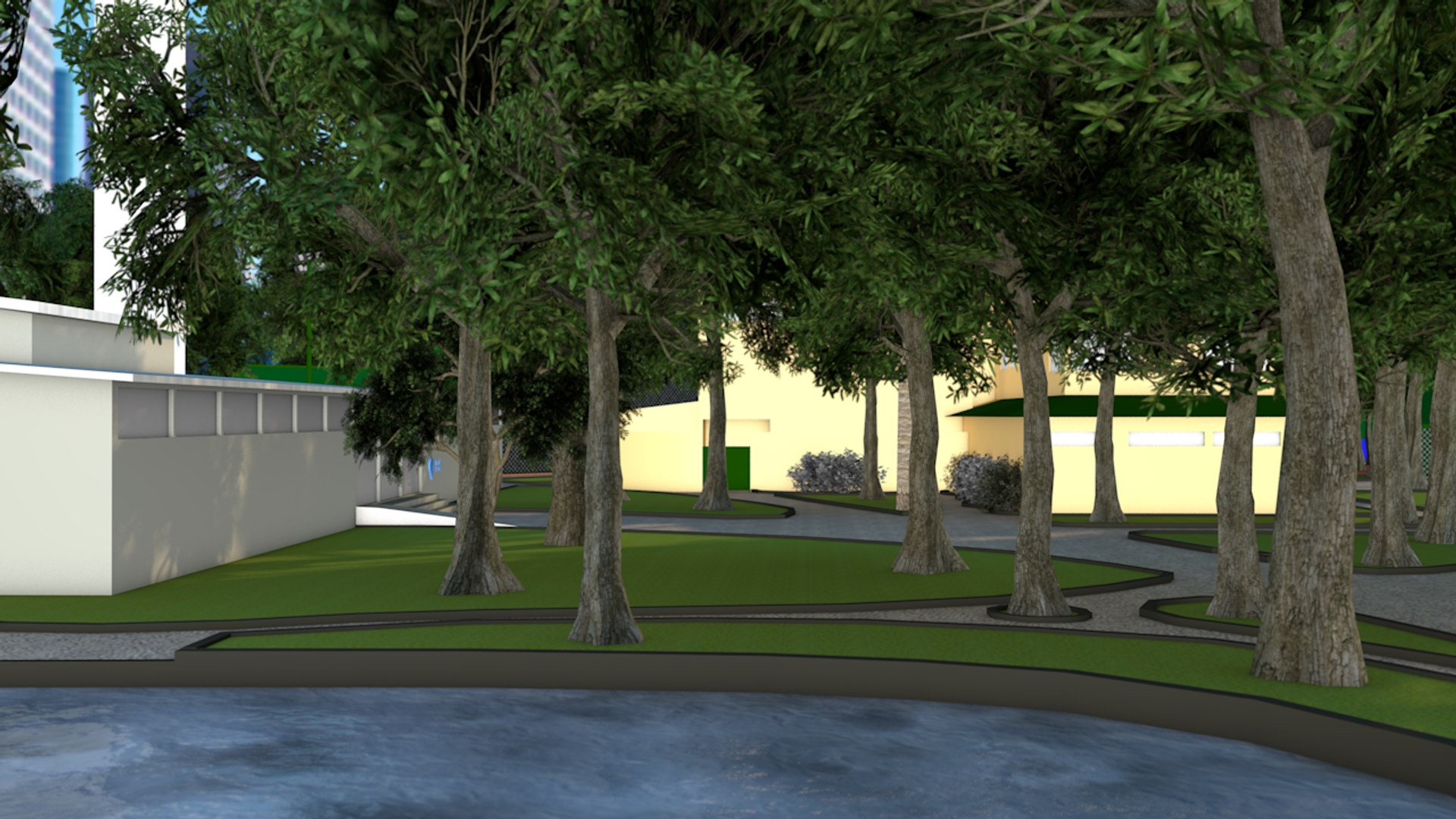 Sports Club Complex 3D Model - TurboSquid 1335941
