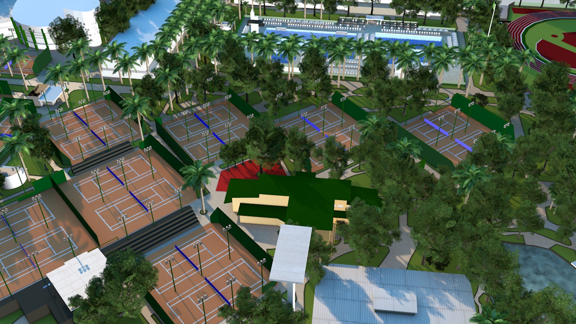 Sports Club Complex 3D Model - TurboSquid 1335941