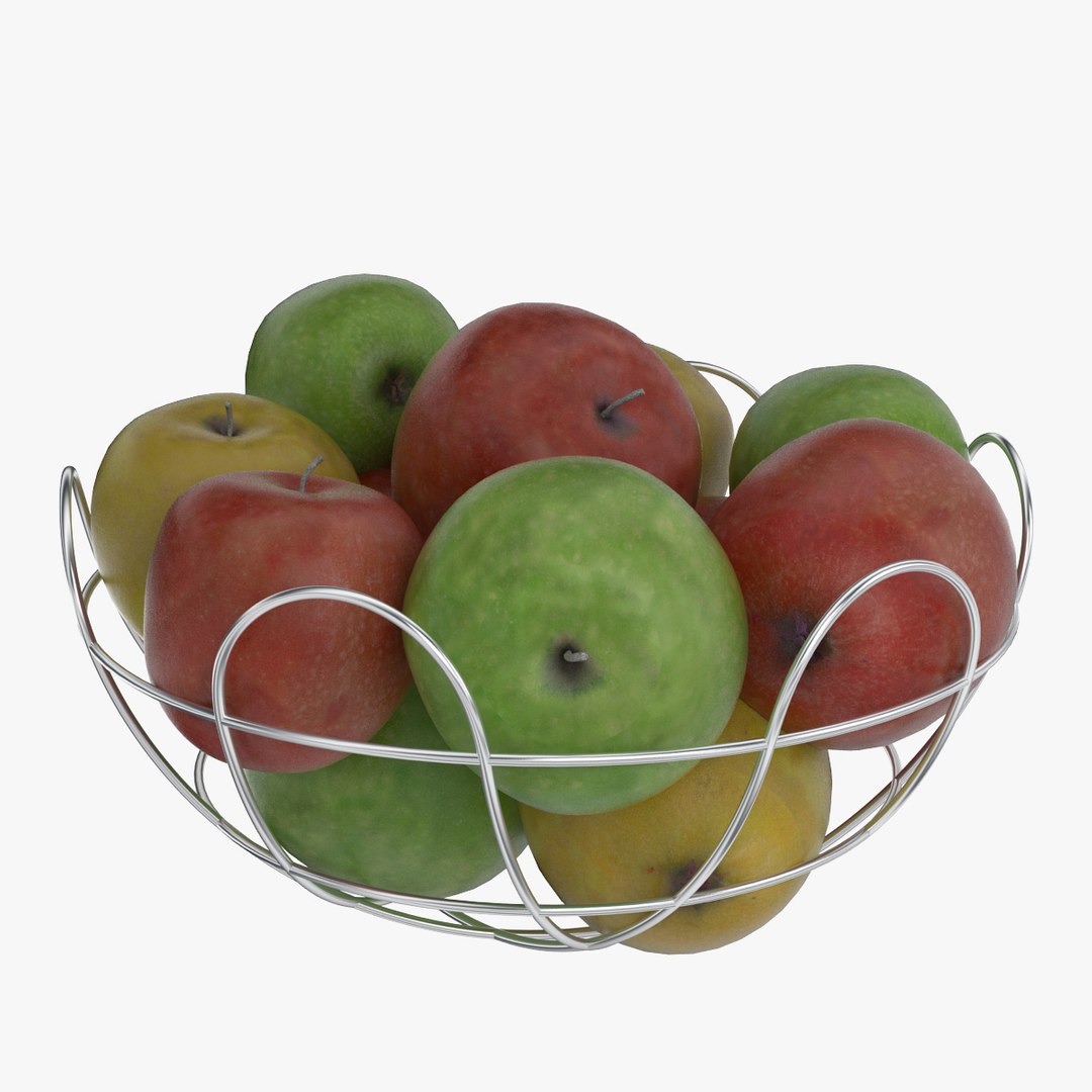 3d Basket Apple Model