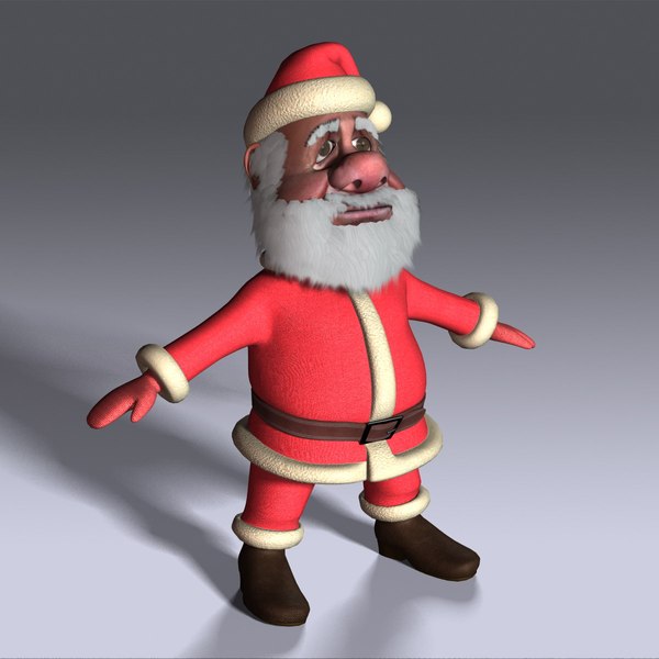 santa claus cartoon 3d model