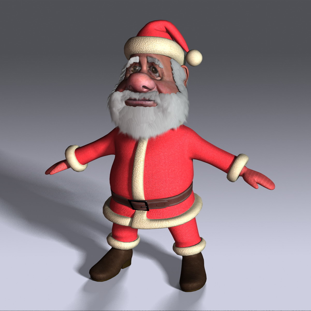 santa claus cartoon 3d model